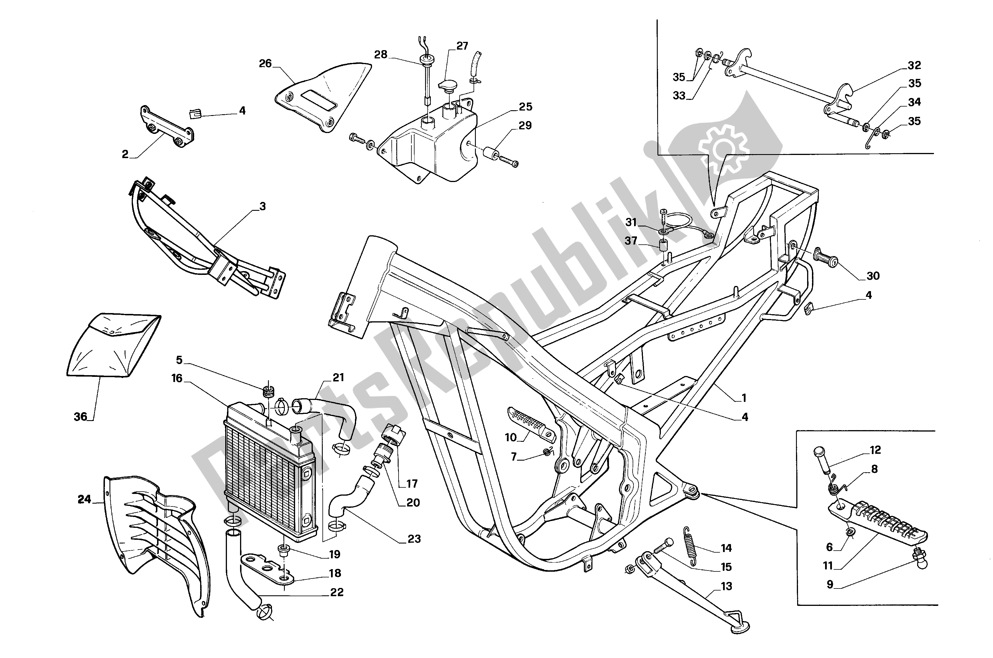 Frame spare parts for Aprilia AF1 from 1989 | PartsRepublik