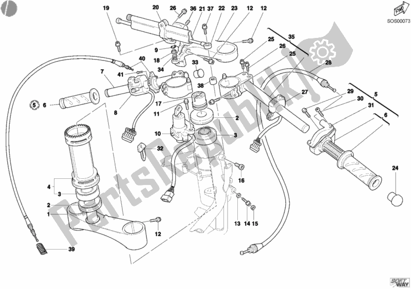 Handlebar spare parts for Ducati Superbike (998 Final Edition) from ...