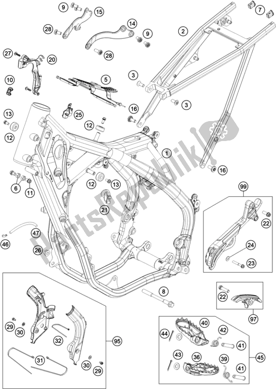 Frame spare parts for Gasgas EC 300 (EU) from 2021 | PartsRepublik