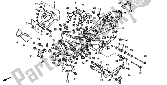Order frame body spareparts for the Honda PC 800 at PartsRepublik.com