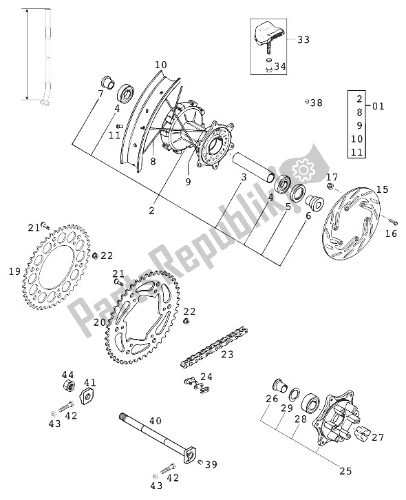 Order rear wheel with damper rallye 2000 spareparts for the KTM 660 ...