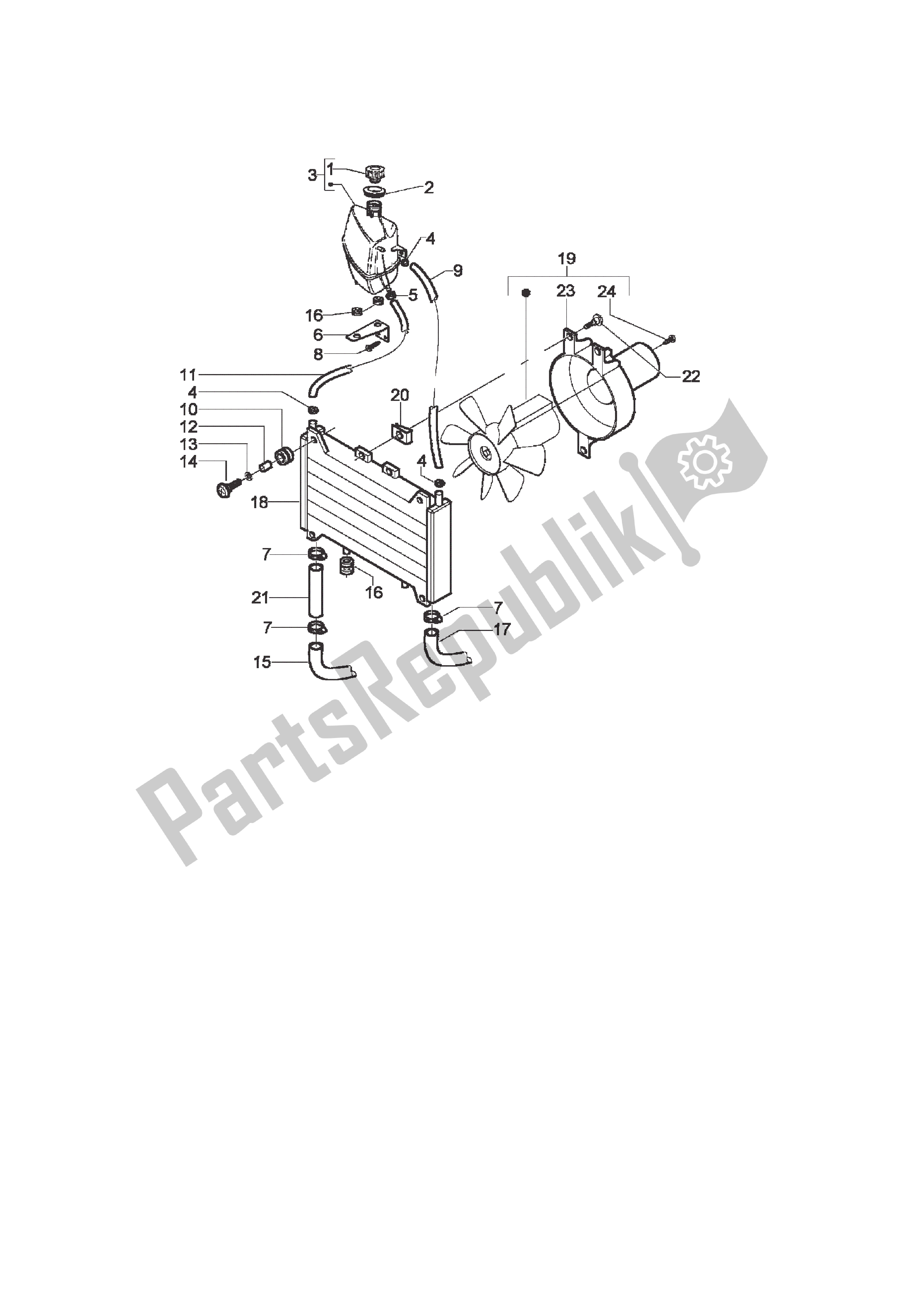 Order cooling system spareparts for the Piaggio X9 at PartsRepublik.com