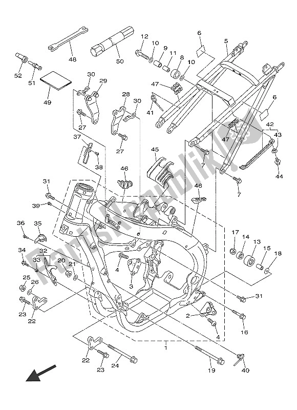 Commandez cadre pièces de rechange pour les Yamaha YZ 450F chez ...