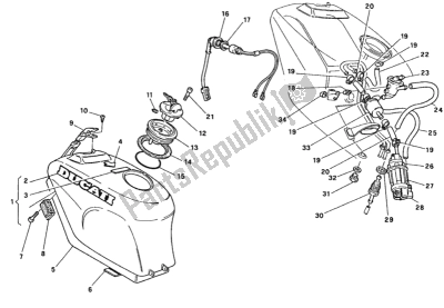 Fuel tank spare parts for Ducati Superbike (851) from 1992 | PartsRepublik