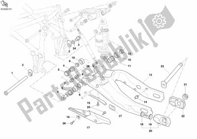 Swing arm spare parts for Ducati Superbike (999 R) from 2003 ...