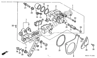 Order rear brake panel spareparts for the Honda VFR 400 at ...