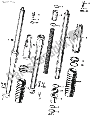 Front fork spare parts for Front fork SS 125 from 1967 | PartsRepublik
