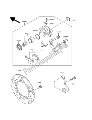 Rear brake spare parts for Kawasaki Estrella from 1994 | PartsRepublik