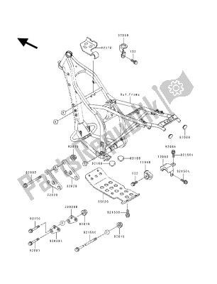 Frame fittings spare parts for Kawasaki KLX 250 from 1994 | PartsRepublik
