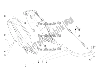 Ordinare silenziatore parti di ricambio per Piaggio MP3 300 HPE / 300 ...