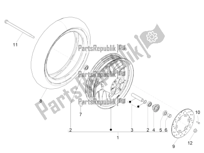 Front wheel spare parts for Piaggio Typhoon 50 2T from 2021 | PartsRepublik