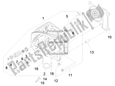 Order cylinder head unit - valve spareparts for the Piaggio ZIP 100 4T ...