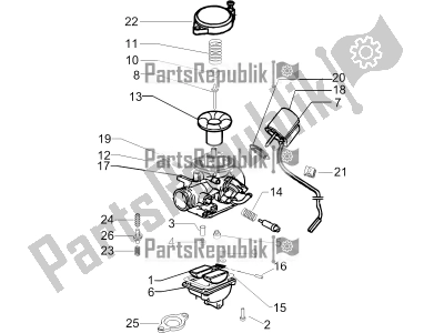 Carburetor's components spare parts for Piaggio ZIP 100 4T (Apac) from ...