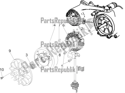 Flywheel magneto spare parts for Piaggio ZIP 100 4T (Apac) from 2019 ...