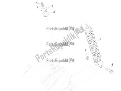 Rear suspension - shock absorber/s spare parts for Piaggio ZIP 50 4T 25 ...