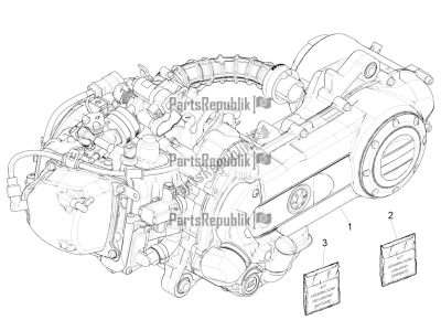 Engine, assembly spare parts for Piaggio ZIP 50 4T 25 KM/H from 2022 ...