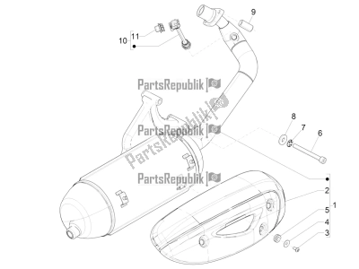 Silencer spare parts for Piaggio ZIP 50 4T 25 KM/H from 2022 ...