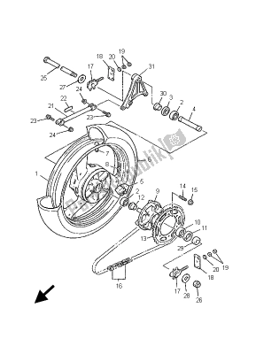 Pièces de rechange roue arrière pour Yamaha FZS 600 Fazer à partir de ...