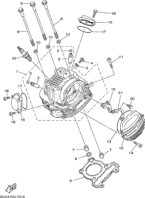 Cylinder head spare parts for Yamaha AG 200 FE from 2019 | PartsRepublik